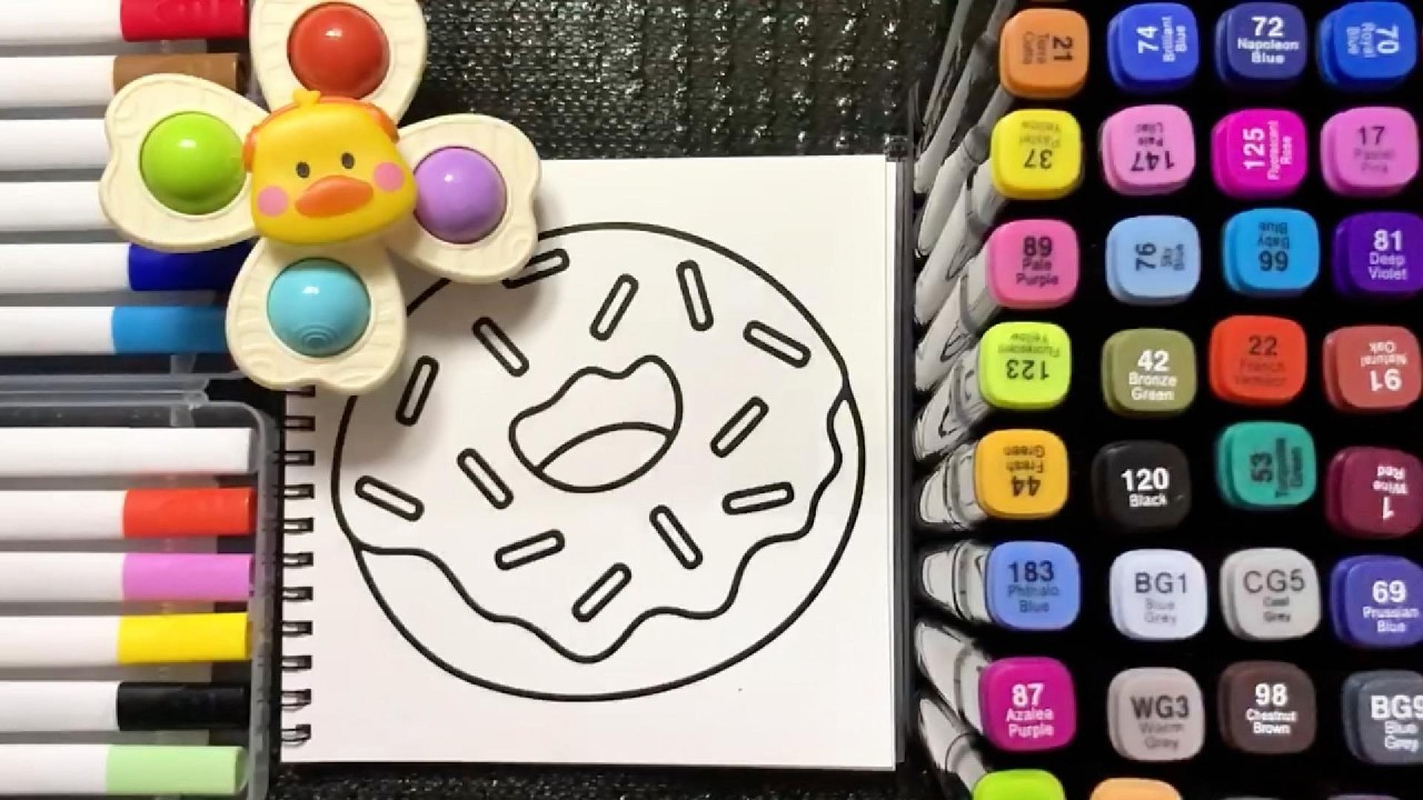 Satisfying Art Video 🍩 Cute Glazed Donut Art: Relaxing Marker Coloring ...