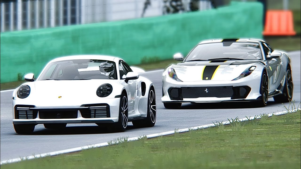 Ferrari 812 Competizione vs Porsche 911 Turbo S at Monza GP - YouTube
