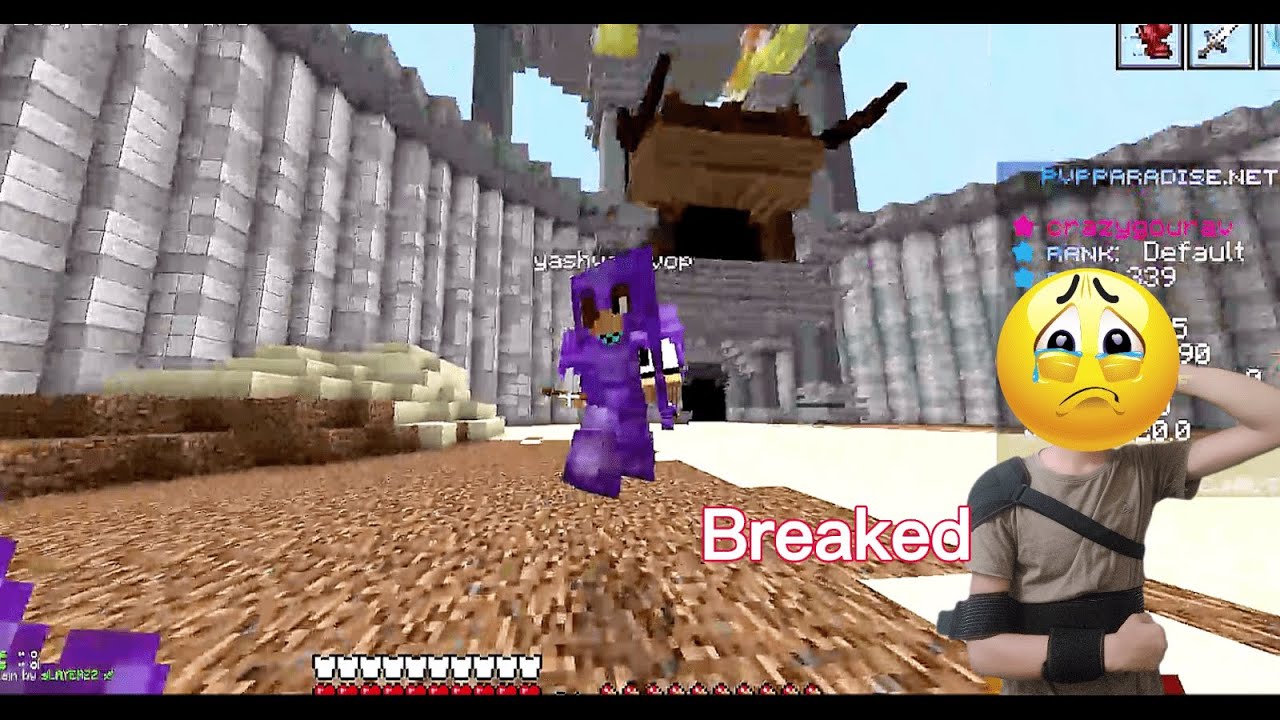Minecraft Doing PvP With My Broken Hand. @Technoblade - YouTube