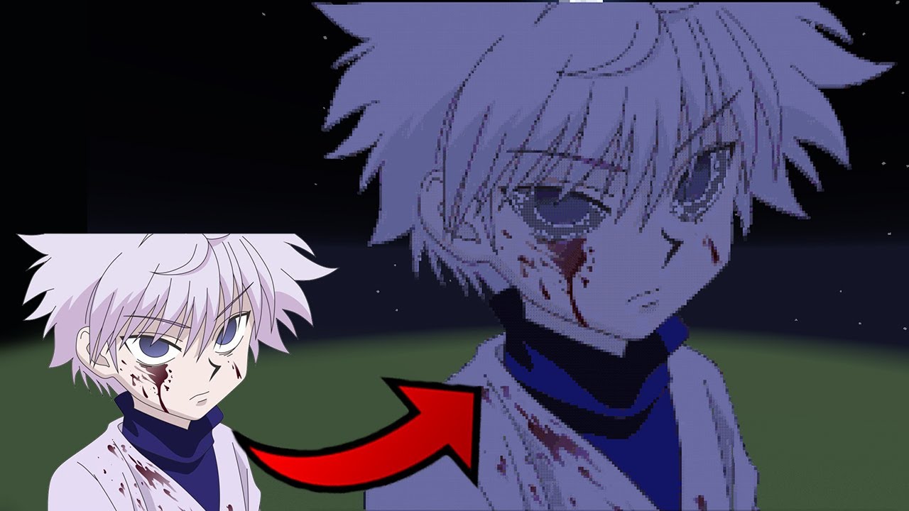 Minecraft: KILLUA TIMELAPSE PIXELART ON MINECRAFT | MINECRAFT ANIMATION ...
