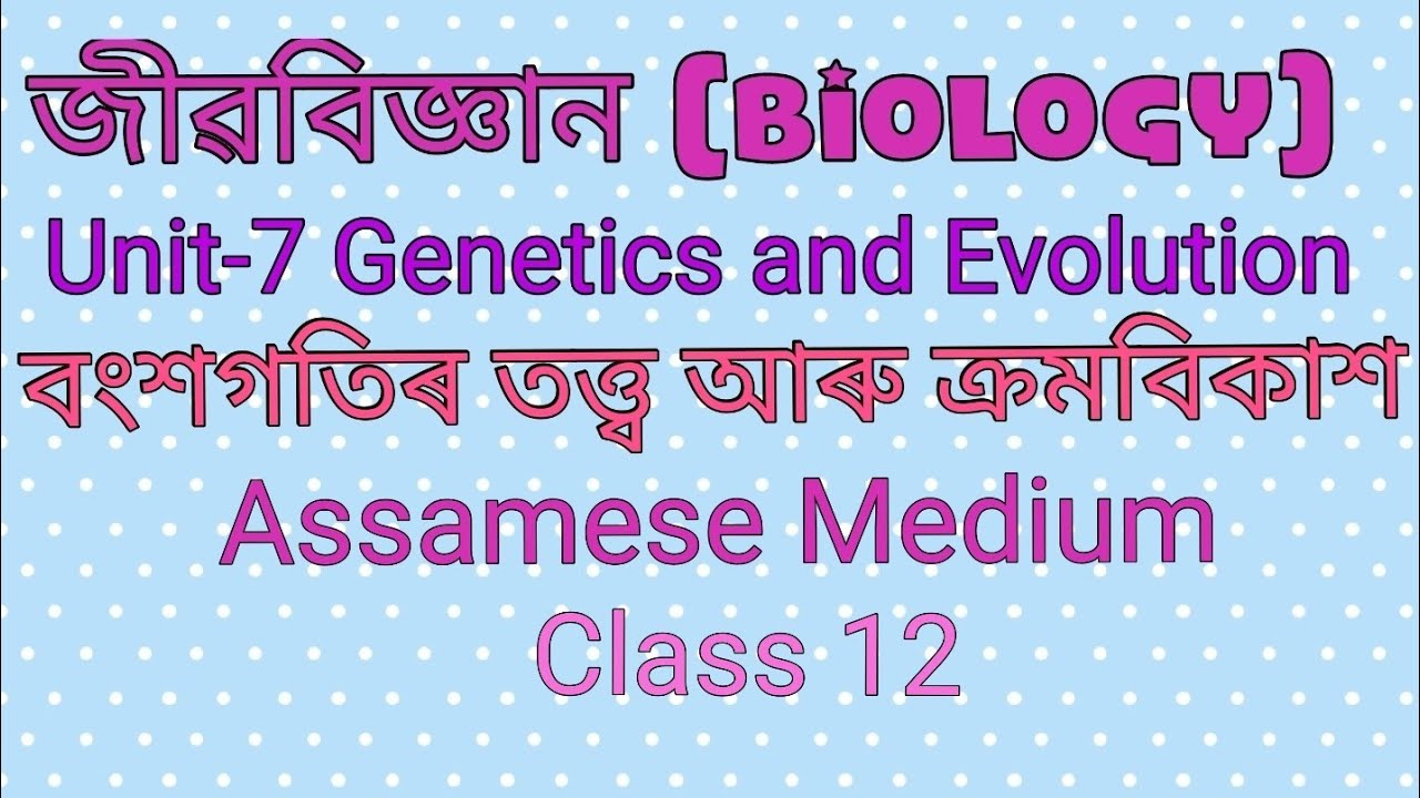 Biology Class 12 Unit 7 Genetics and Evolution Assamese Medium ...
