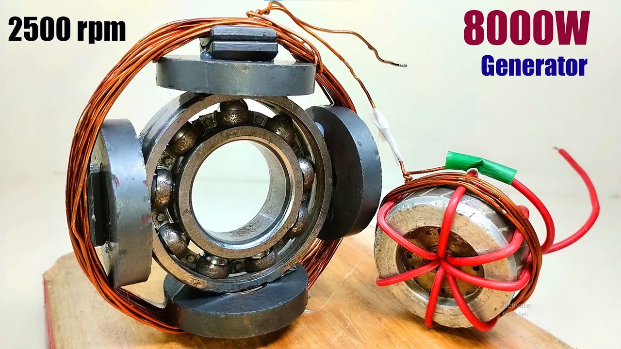 Get Free Energy 2500 rpm Generator 220V use copper wire and pvc ...