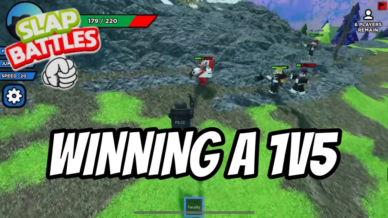 Winning a 1v5 in Slap Royale [Slap Battles] - YouTube