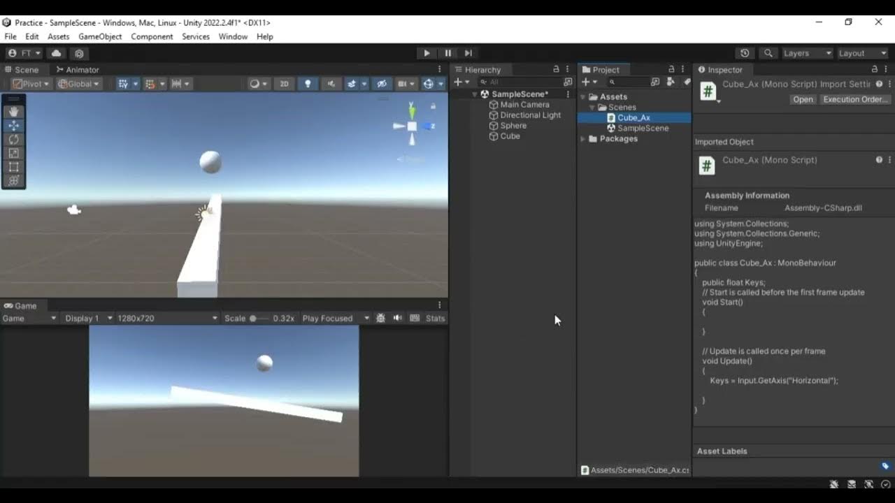 How to Move a Ball left and Right in |Unity 3d| (Physics) In Urdu Language - YouTube