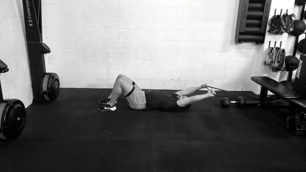 Supine Hooklying Band Pullover - YouTube