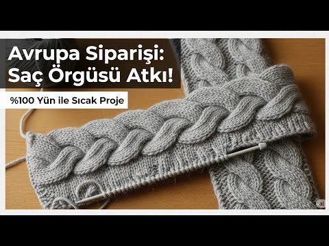 Avrupa Siparişi: Örgü Saç Örgüsü Atkı Nasıl Örülür? 🧣 %100 Yün ile Şık ve Sıcak Bir Proje! ✨