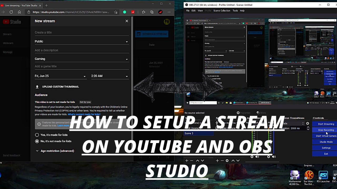 HOW TO SETUP A STREAM ON YOUTUBE AND OBS STUDIO - YouTube