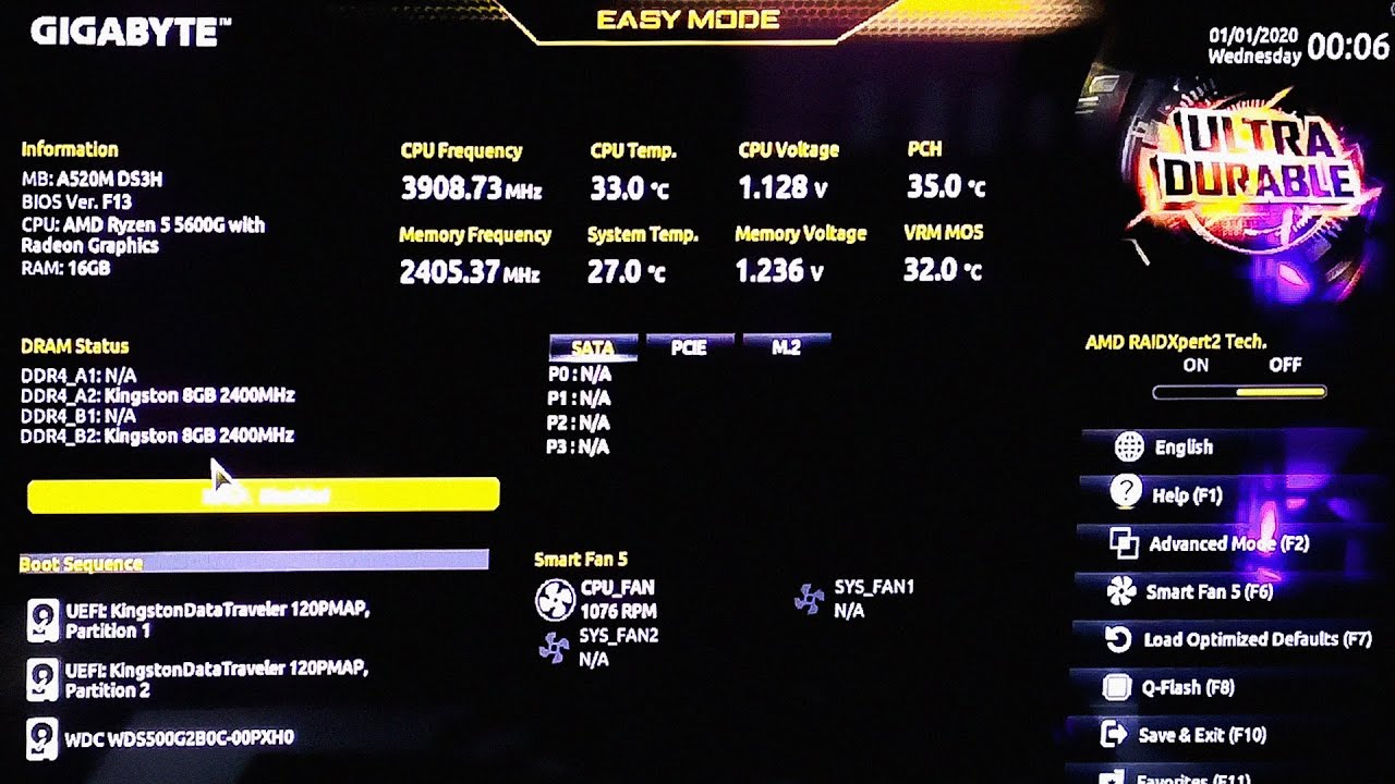update bios to latest version Gigabyte Q flash - YouTube
