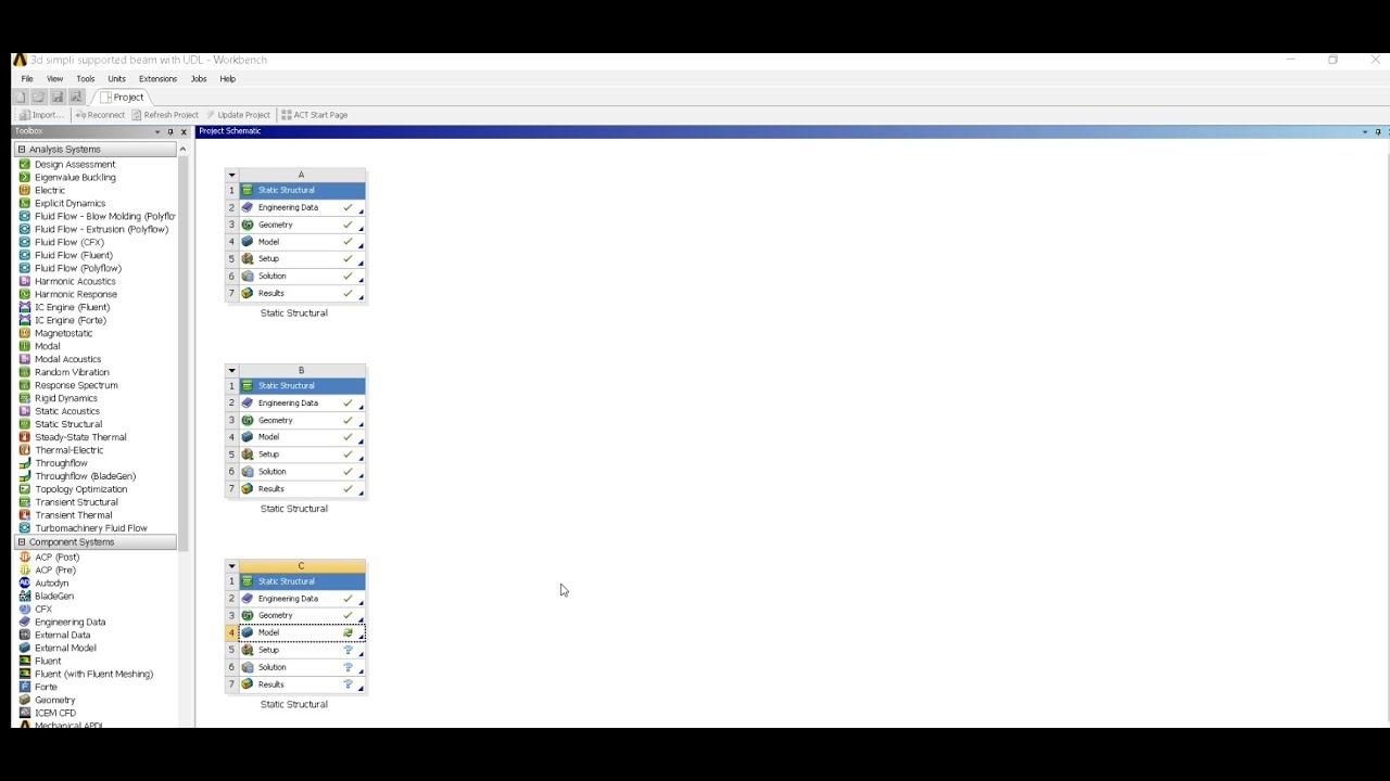 ANSYS Workbench 1D-2D-3D Analysis Tutorial -12 Simply Supported beam ...