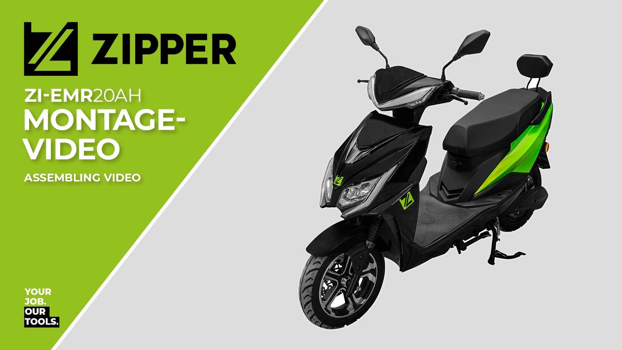 ZIPPER E-Motorroller ZI-EMR20AH Montagevideo / electric moped ...