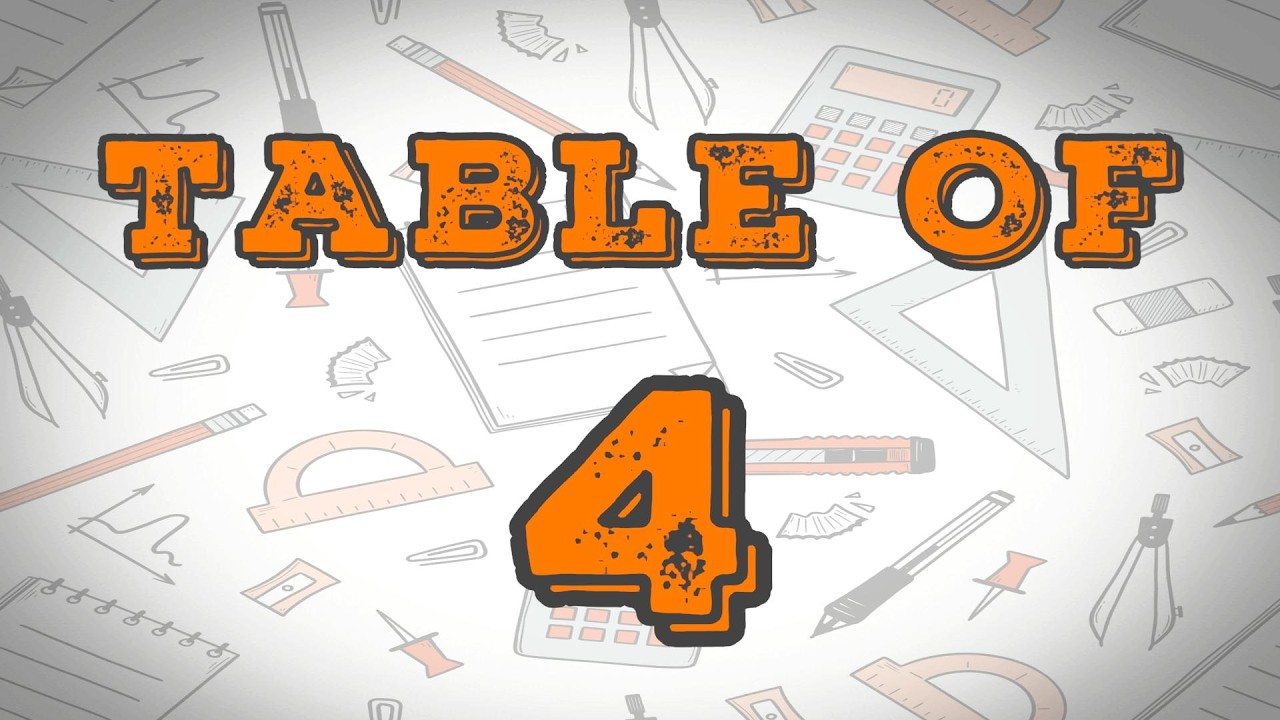 Table of 4 / 4 ka pahada / 4 ka table / #maths #publicmaths - YouTube