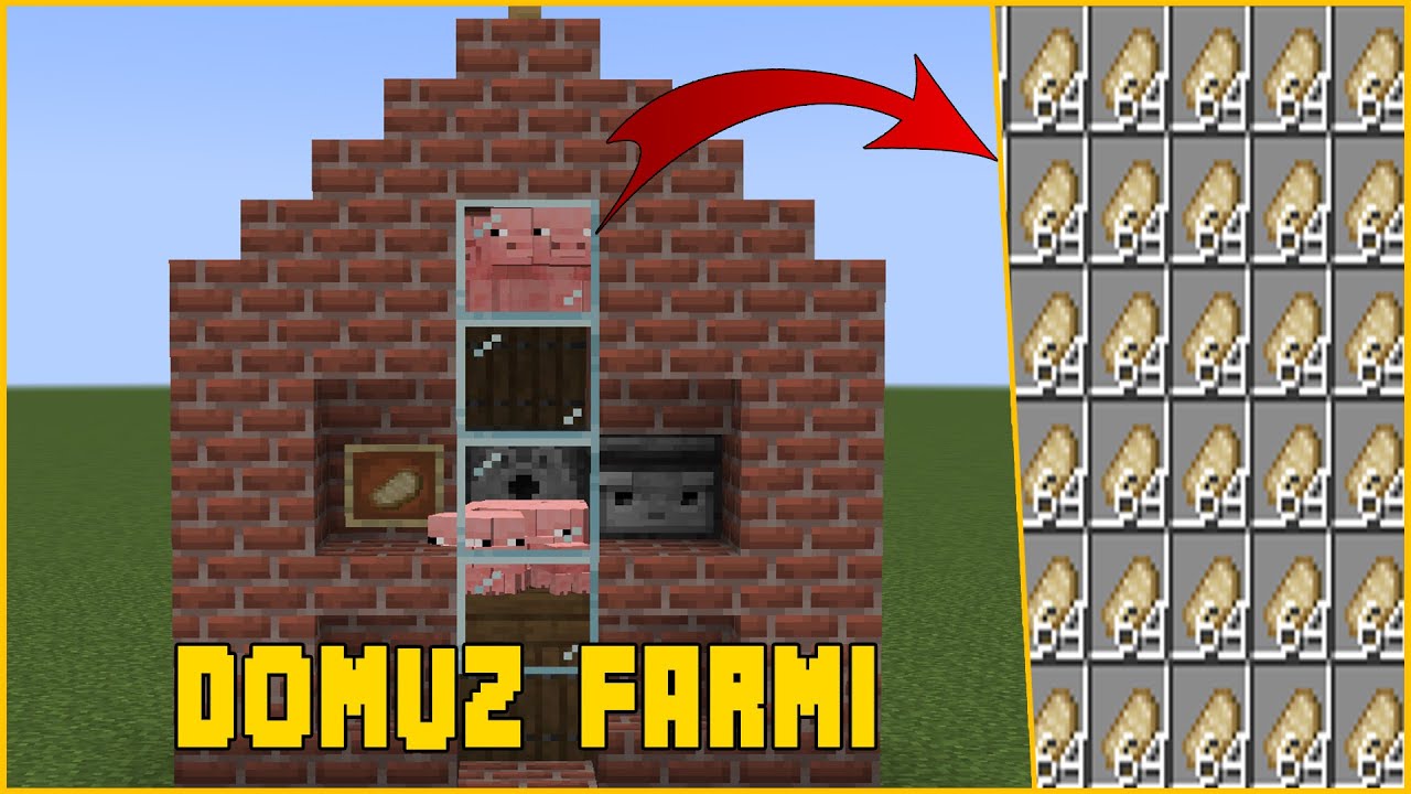 OTOMATİK DOMUZ FARMI !!! Minecraft Domuz ( Pig Farm ) Farmı Nasıl ...