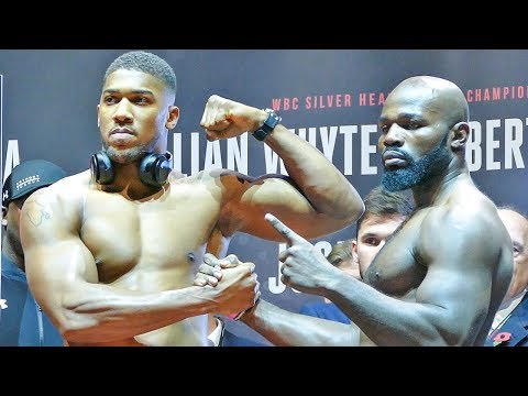 Anthony Joshua vs Carlos Takam FULL WEIGH IN & FINAL FACE OFF!!