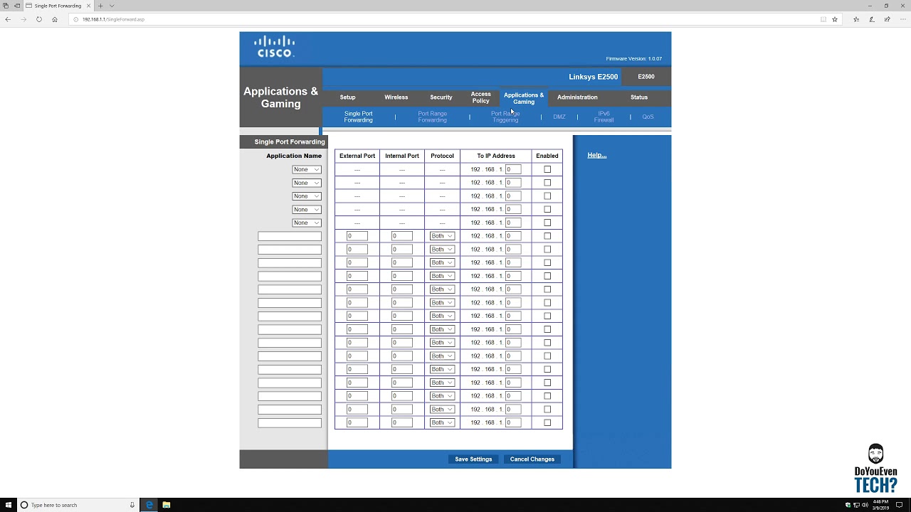 Simple Home Router Walkthrough | Cisco Linksys E2500 | BACKUP CONFIG ...