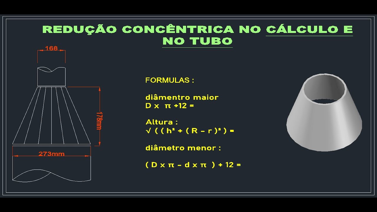 REDUÇÃO CONCÊNTRICA NO CÁLCULO DIRETO NO TUBO - YouTube