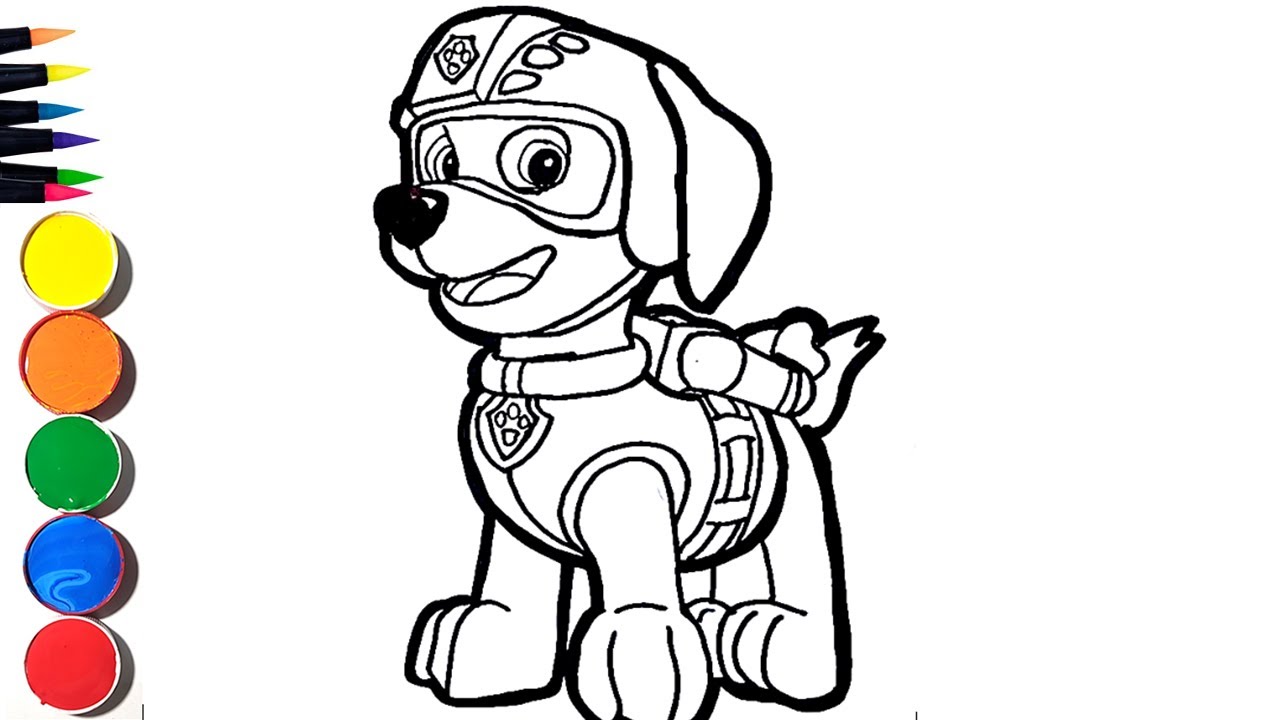 Dibuja y Colorea a ZUMA de PAW PATROL 🐶 ️🎨🌈 | Patrulla Canina | Dibujos ...