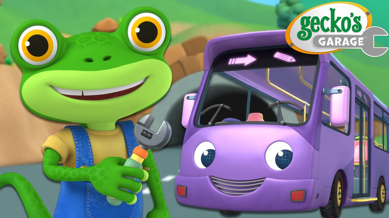Wheels on the Bus 🚌 | Gecko's Garage Vehicle Songs for Kids | It's ...