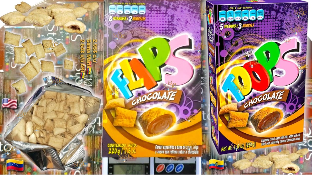 Buen Cereal FLIPS 🇪🇨🇻🇪 TOOPS 🇺🇸 de chocolate 220gr almhoada Acequible ...