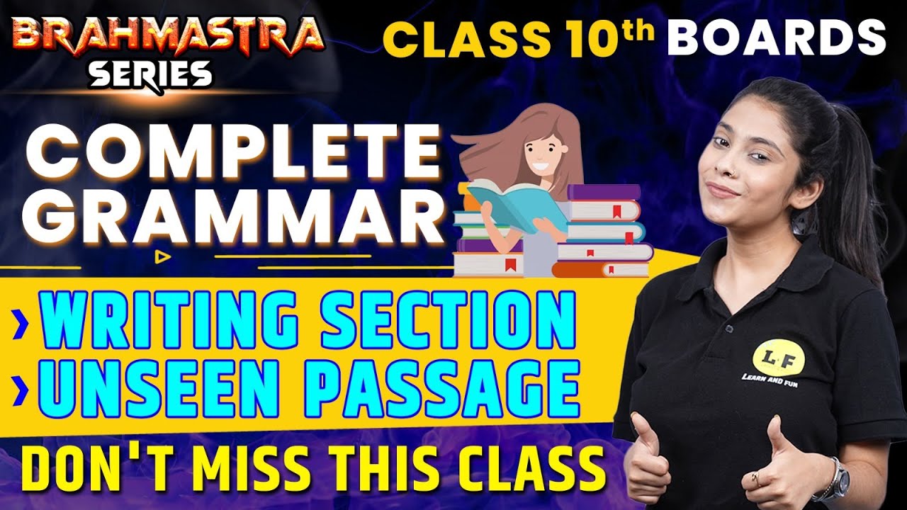 Class 10 Boards | Complete English Grammar | Full Reading and Writng ...