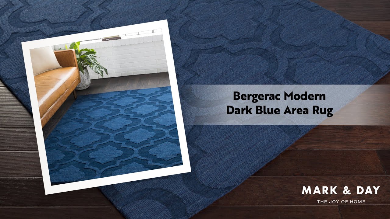 Bergerac Modern Dark Blue Area Rug - YouTube