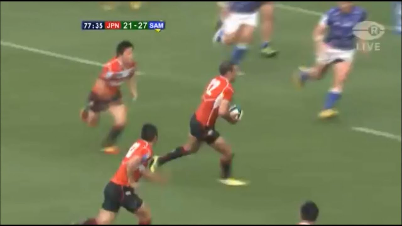 Japan backline set moves 2012 Pacific Nations Cup - YouTube