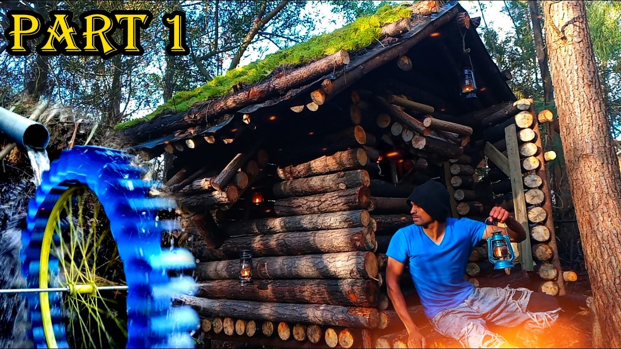 How I build a watermill house / Part 1 Building a log cabin - YouTube
