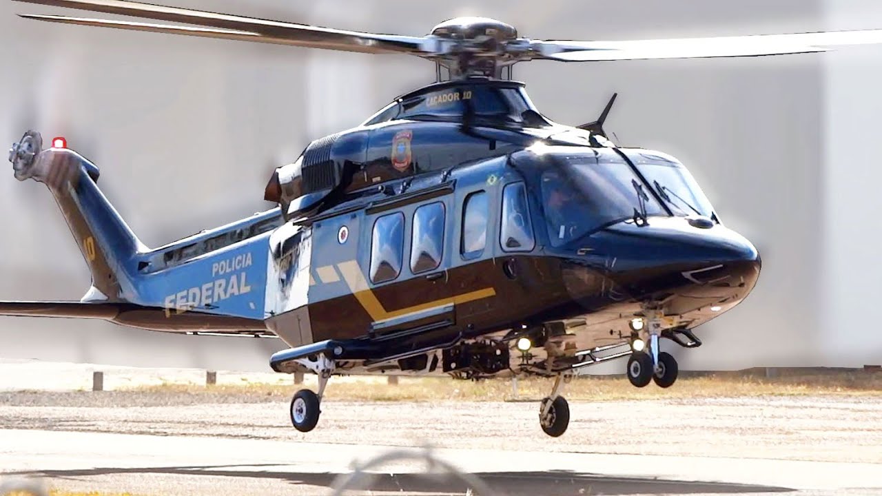 Maior Helicóptero da Polícia Federal Agusta Westland AW 139 Vídeo - YouTube