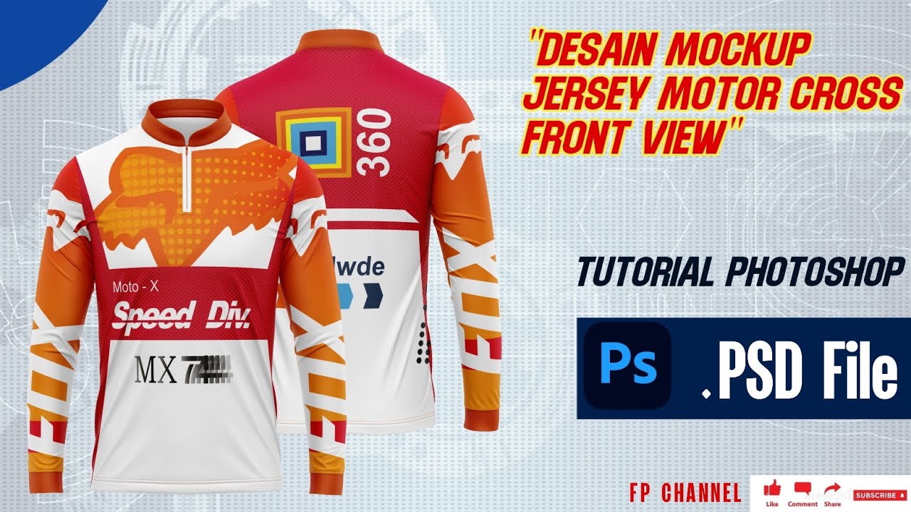 Cara Mudah Desain Jersey Motor Cross Front View | Tutorial Photoshop ...