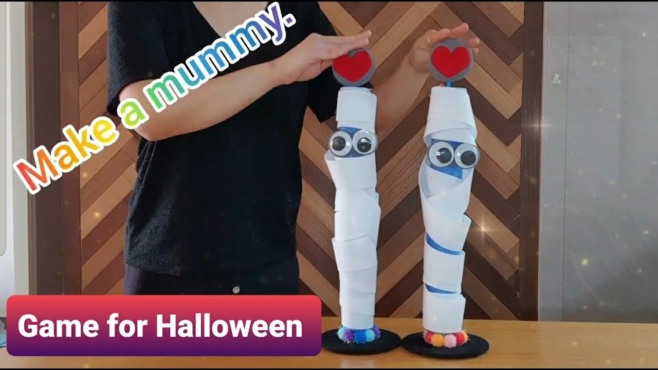 [줄리의영어교구팁] Make a mummy, Ideas for Halloween Games #1 / 할로윈 미라 만들기, 할로윈 ...