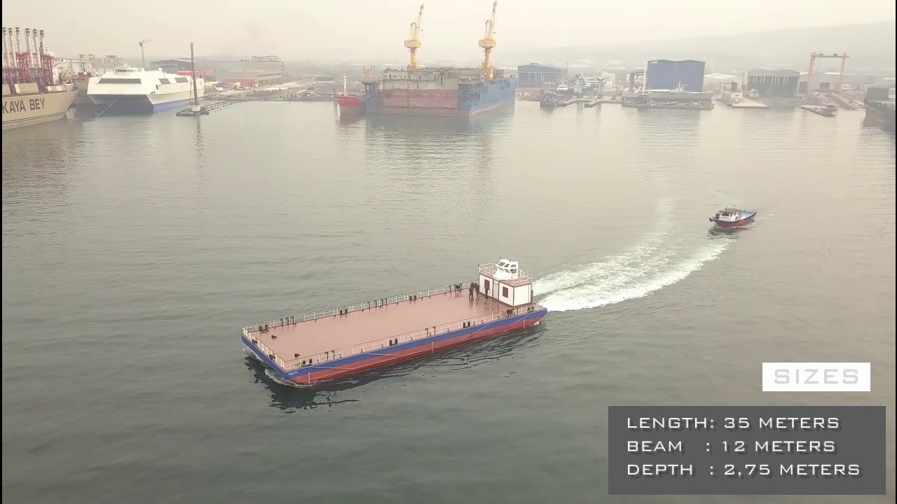 ARENA OFFSHORE - 35m SELF PROPELLED DECK BARGE - YouTube