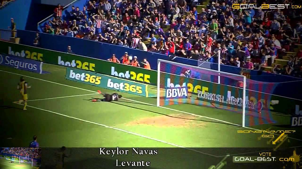 Big Double Save ! Goal Keeper Keylor Navas Levant VS Valencia primera ...