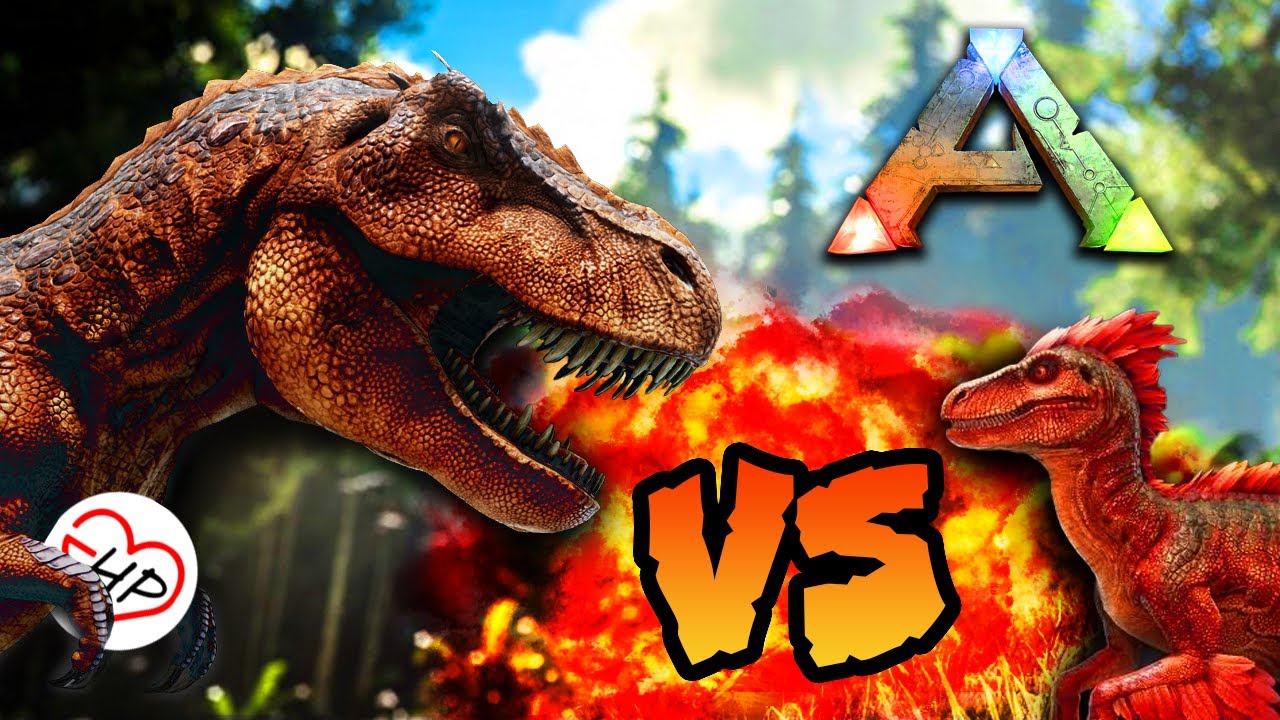 Alpha Raptor vs Rex | ARK: Survival Evolved - YouTube