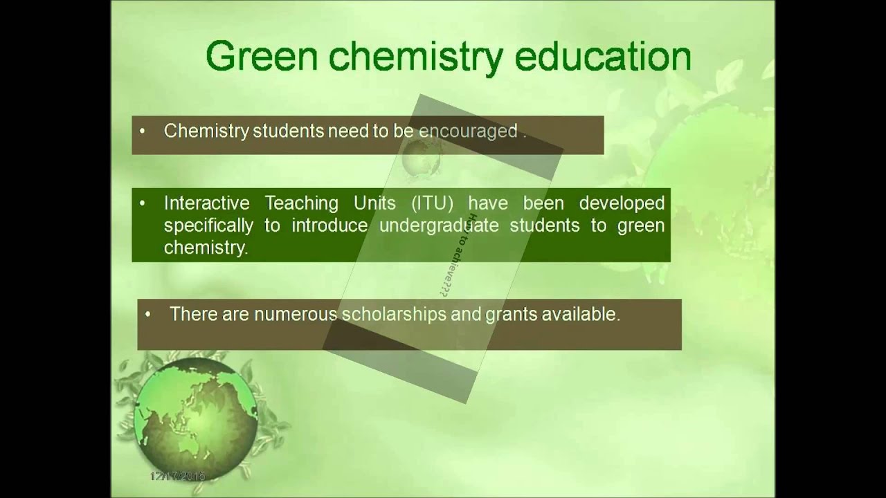 1 1 INTRODUCTION TO THE CONCEPT OF GREEN CHEMISTRY - YouTube