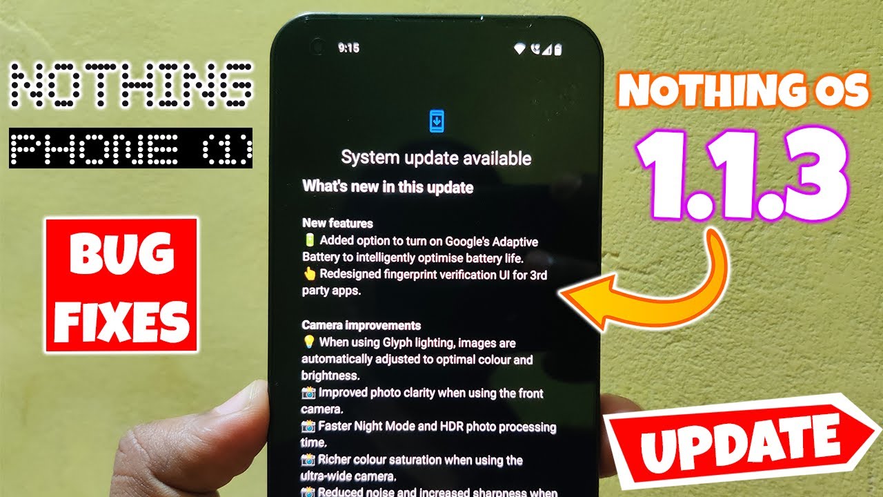 Nothing Phone (1) New OTA Update Nothing OS 1.1.3 Out | Camera ...