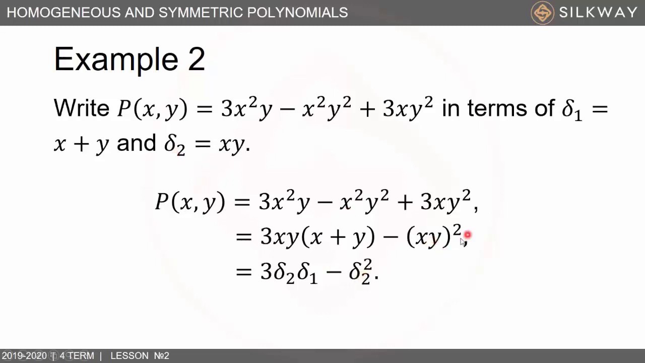 Grade 10 - Algebra - Homogeneous and symmetric polynomials - YouTube