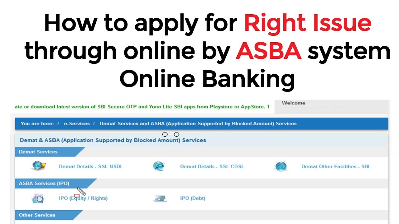 How to apply for IPO Right issue in online through ASBA sytem of online ...
