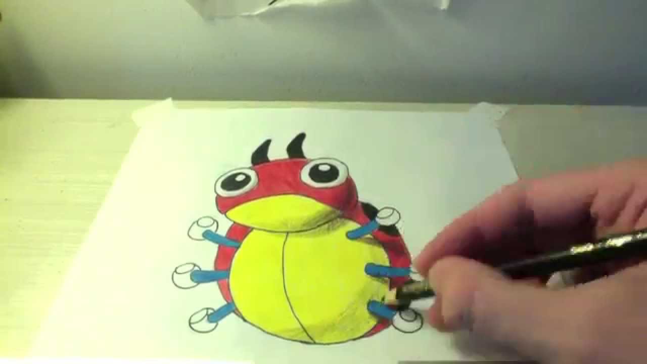 Drawing all the Pokemon: Number 165 Ledyba - YouTube