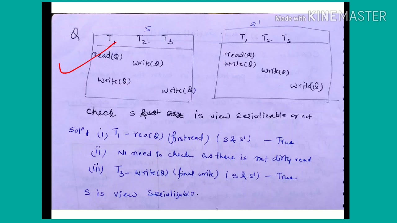 Check given schedule is View Serializable or not - lecture150/DBMS ...