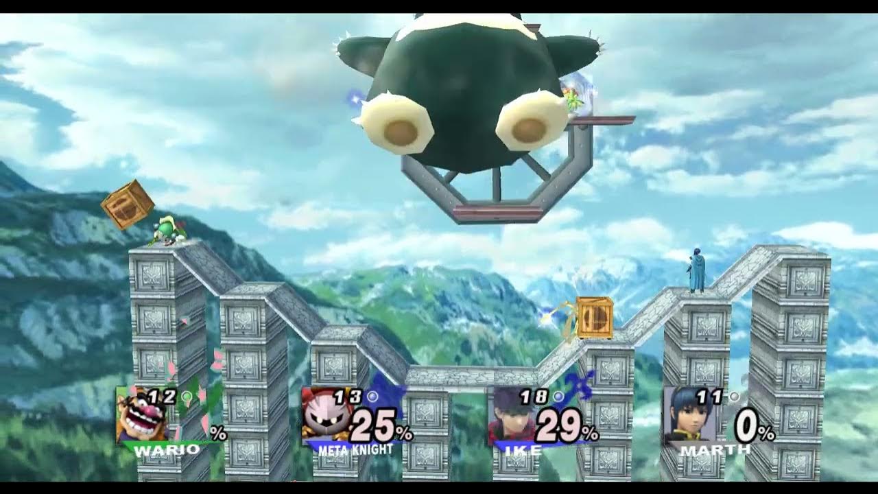Super Smash Bros Brawl - Ike, Meta Knight, Link vs Marth Bullying CPU (PokeBalls Only) - YouTube