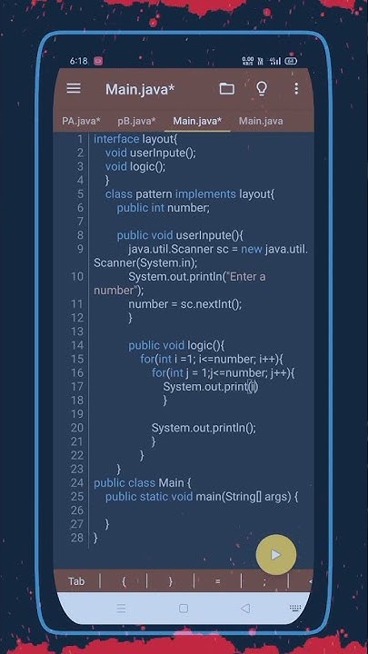 P01 Numeric Pattern Using Oop In Javashortsjavaoopjavashortviralviralshorts