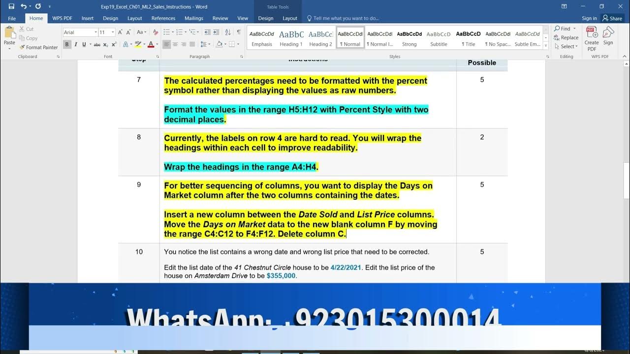Exp19_Excel_Ch01_ML2_Sales | Excel Chapter 1 Sales Complete Solution | Excel Ch01 Sales - YouTube