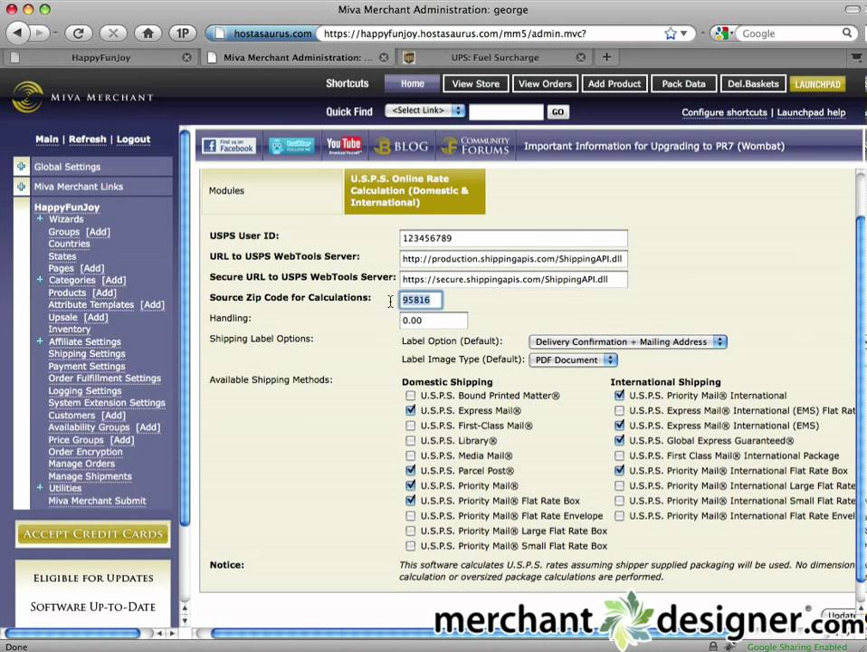 Set Up USPS Shipping - Miva Merchant Tutorial - YouTube