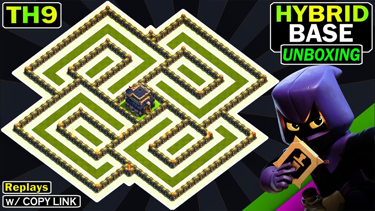 New BEST!! (TH9) Base 2021 w/ProoF💪 | Town Hall 9 Hybrid Base Design ...