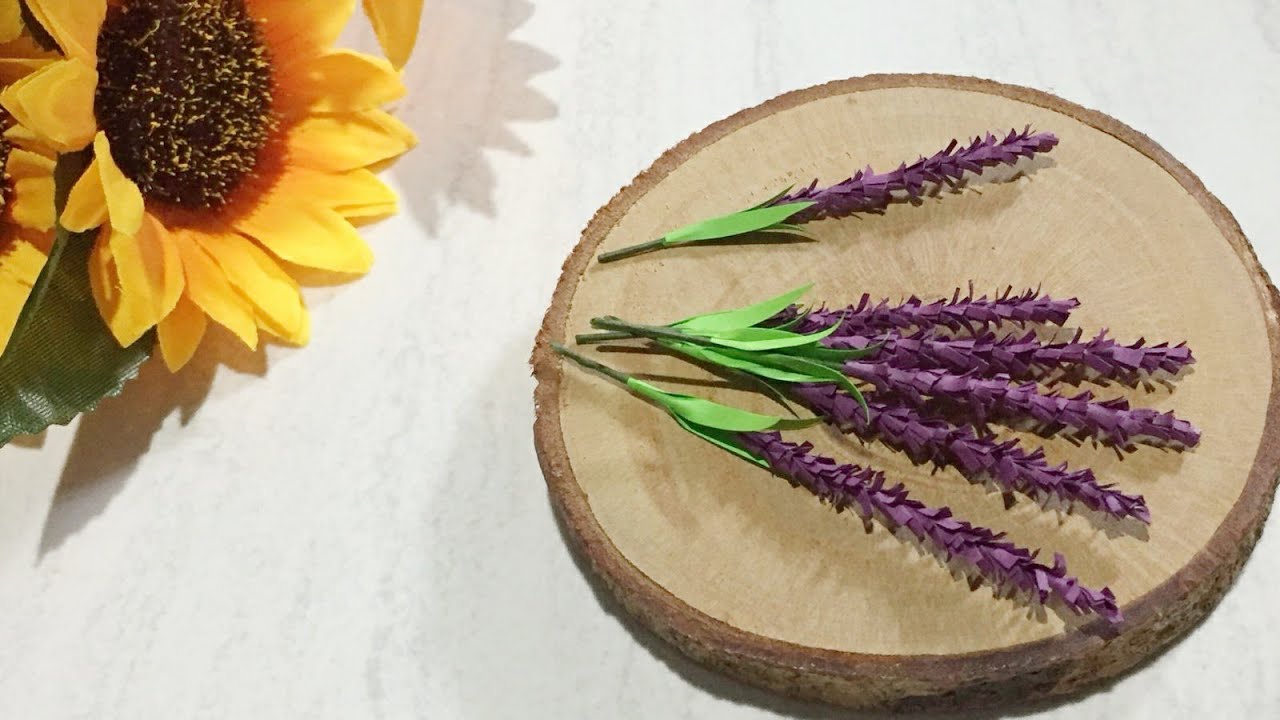 Diy How To Make Paper Flower Lavender - YouTube