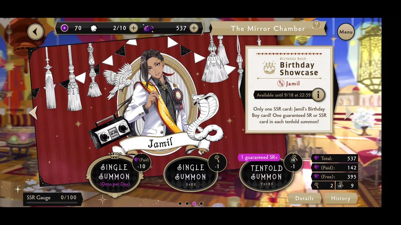 [Twisted Wonderland] Jamil Birthday Summoning Rolls! - YouTube