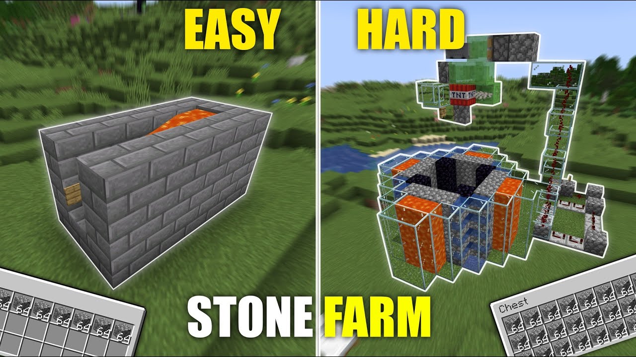 Cách Làm Máy Farm Đá Từ Đơn Giản Đến Khó Trong Minecraft Java - YouTube