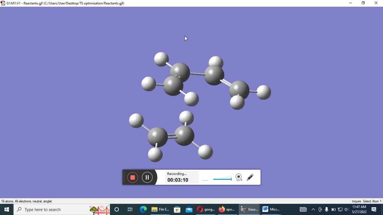 Transition state optimization for [4+2] coupling reaction using ...