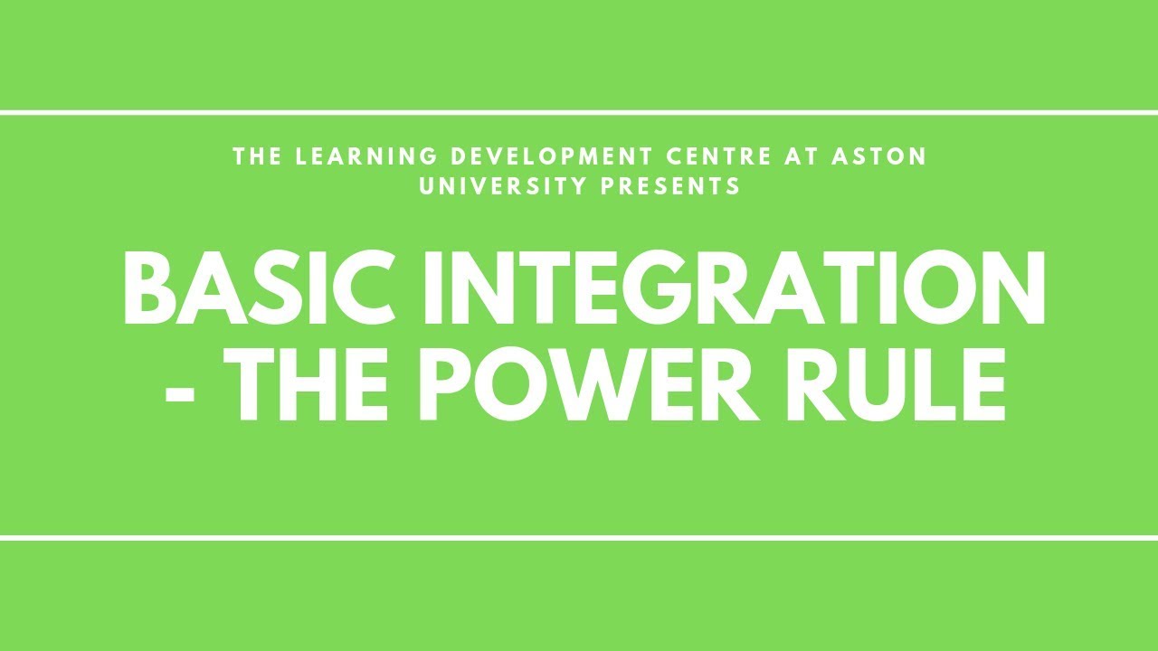 Basic Integration - the Power Rule - YouTube