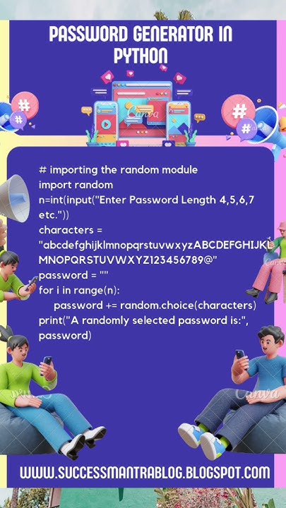 Python Program To Generate Strong Password Python Program Programming Pythonprogramming