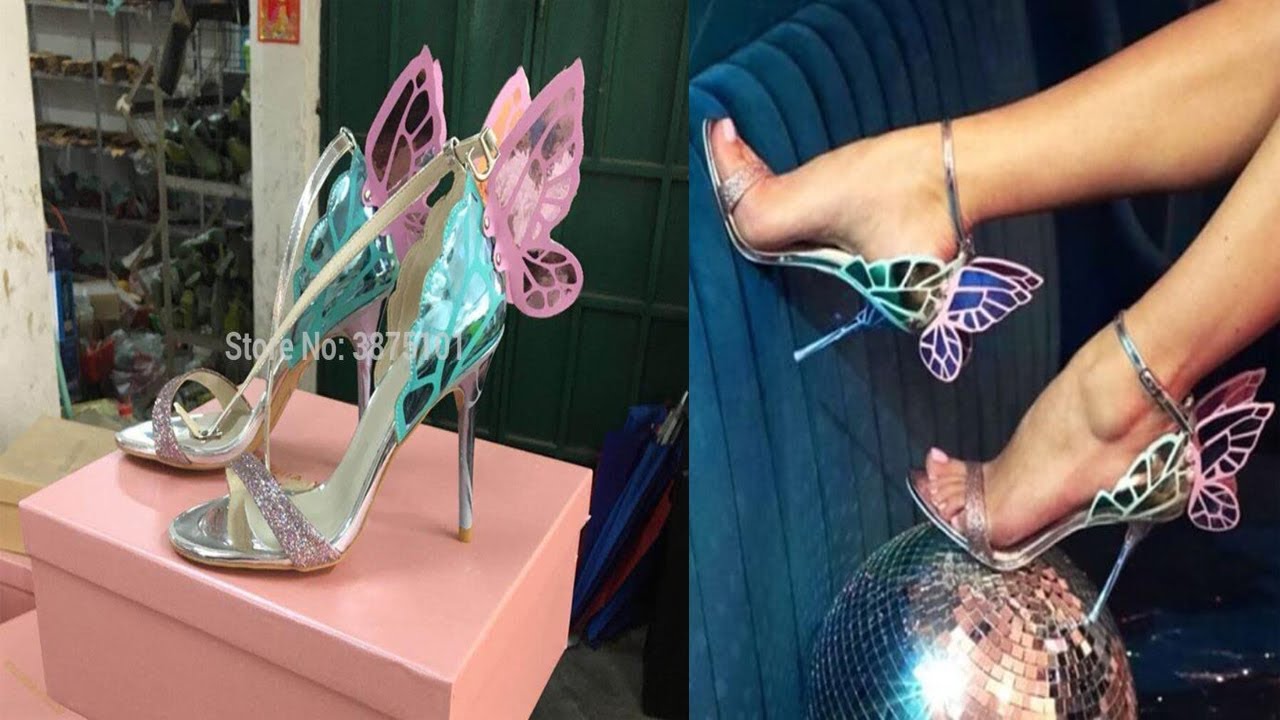 New Design High Quality Women Butterfly High Heels Sandals Exquisite ...
